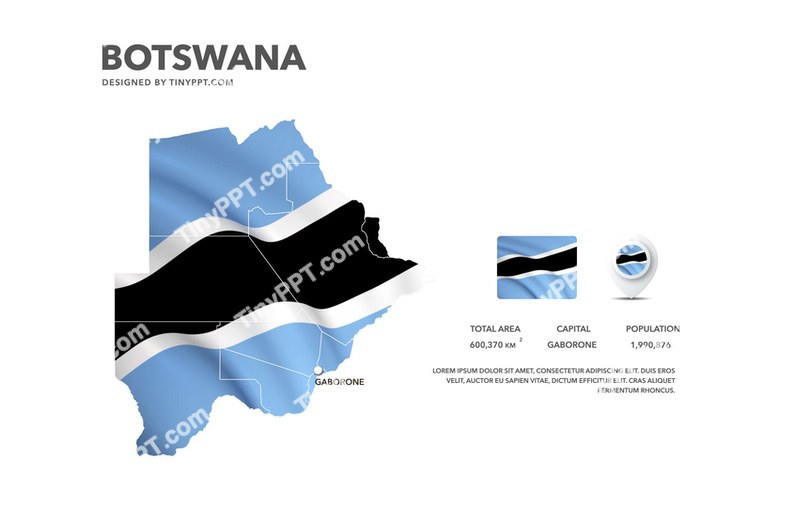 Botswana Map Slide PowerPoint