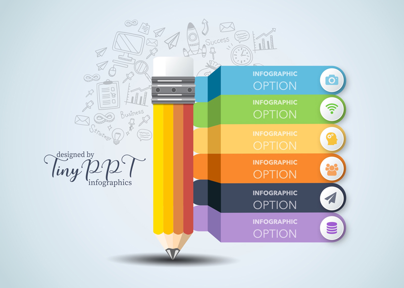 Pencil Education List Infographic Concept – TinyPPT