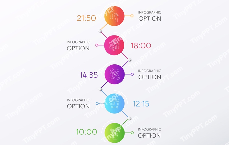 Zigzag Timeline With Colorful Circles